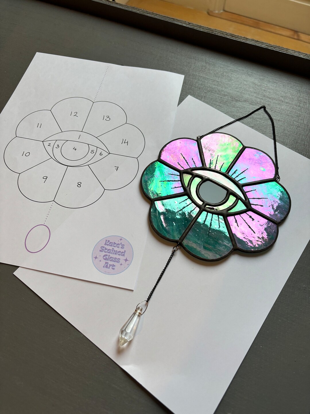 Stained Glass Eye Flower Pattern - Etsy