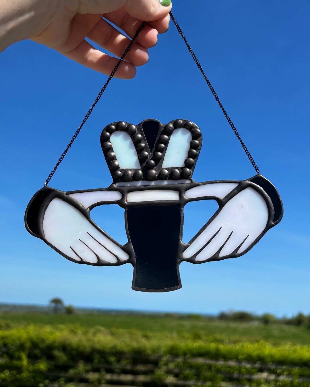 Stained Glass Irish Guinness Claddagh Art - Handmade in Ireland - Etsy