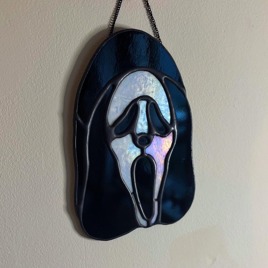 Stained Glass Scream Ghost Face Art Piece - Etsy