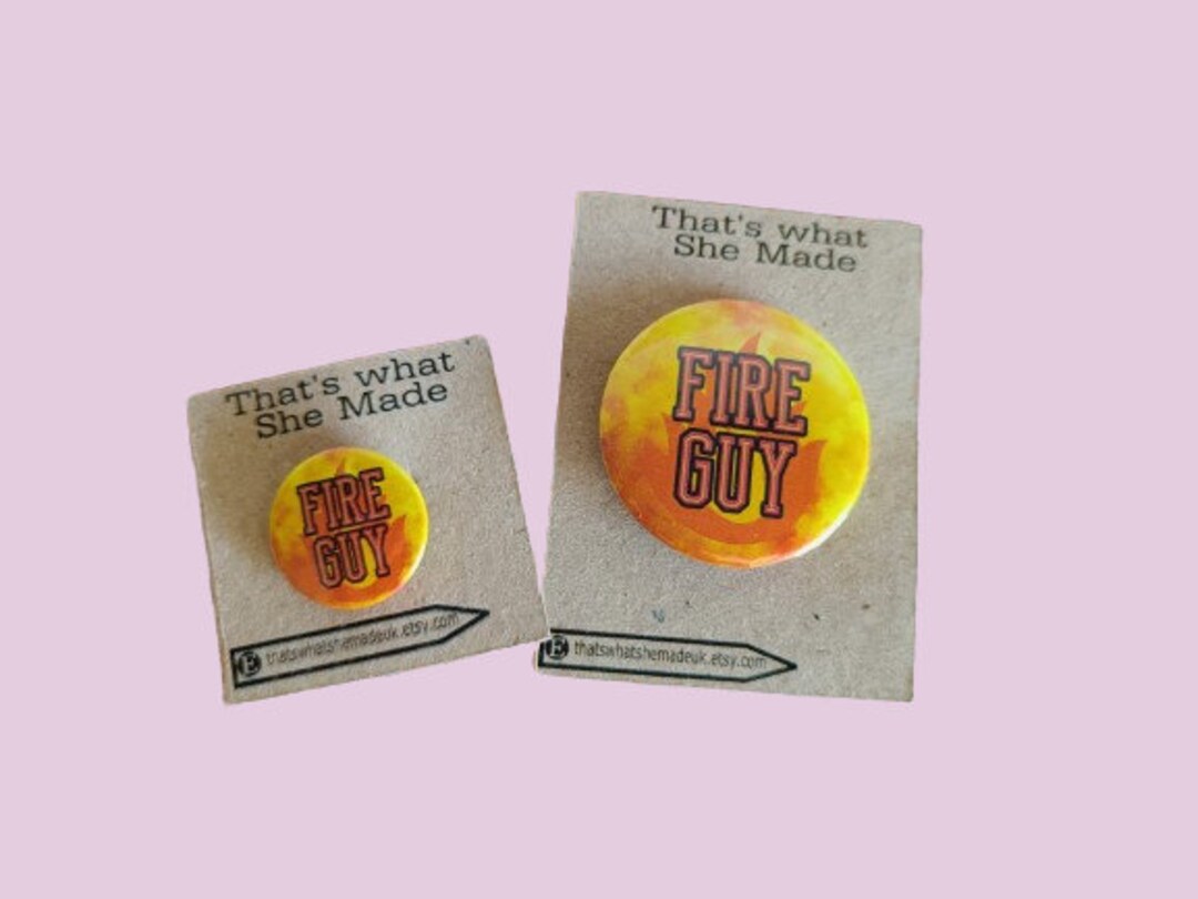The Office Inspired Pin Badge Fire Guy 25mm 0r 44 Mm Pin Badges - Etsy