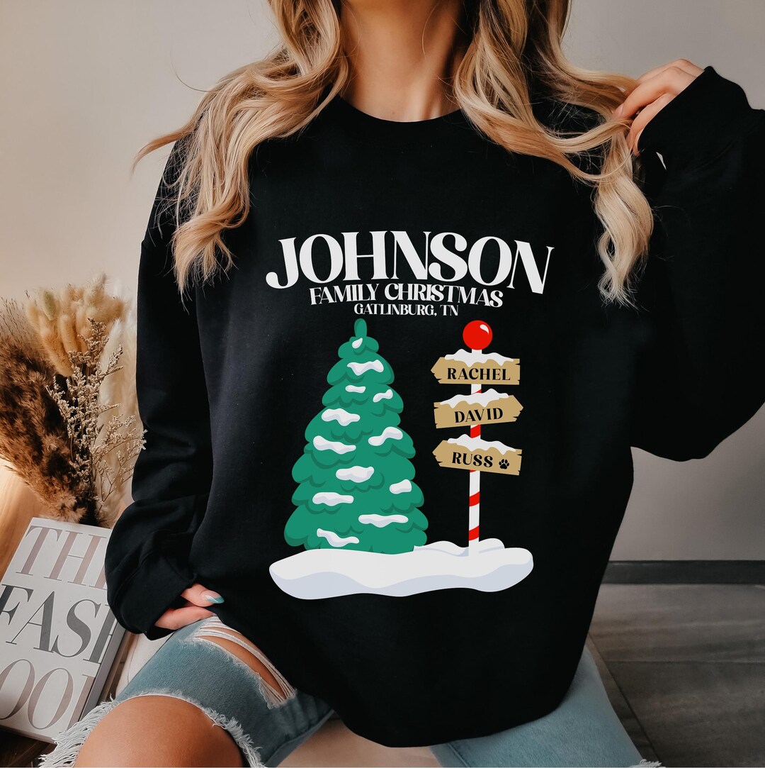 Couples Christmas Signpost Shirts, Personalized Couple Name Holiday Tee ...