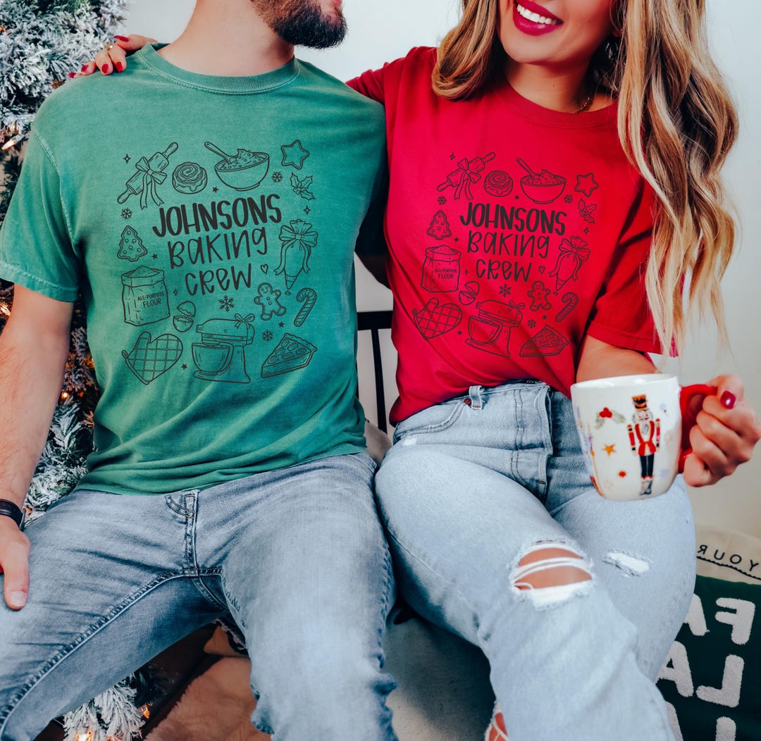 Personalized Couple Cookie Baking Shirts, Custom Christmas Baking Crew ...