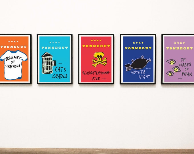 Kurt Vonnegut Poster Set | Vonnegut Art Print | Slaughter-house Five ...