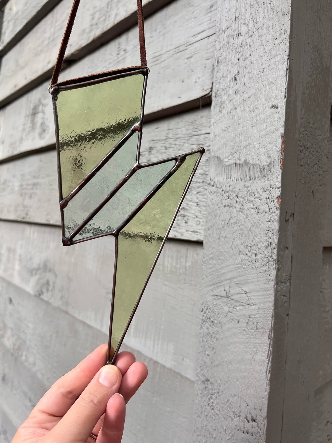 Lightning Bolt Stained Glass Panel - Etsy