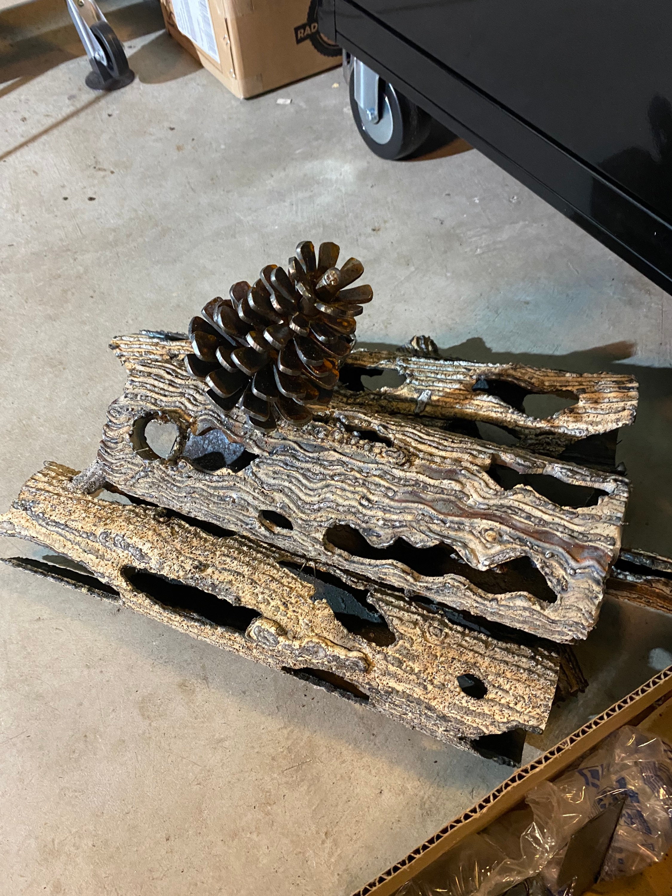 Log and Pine Cone - Etsy