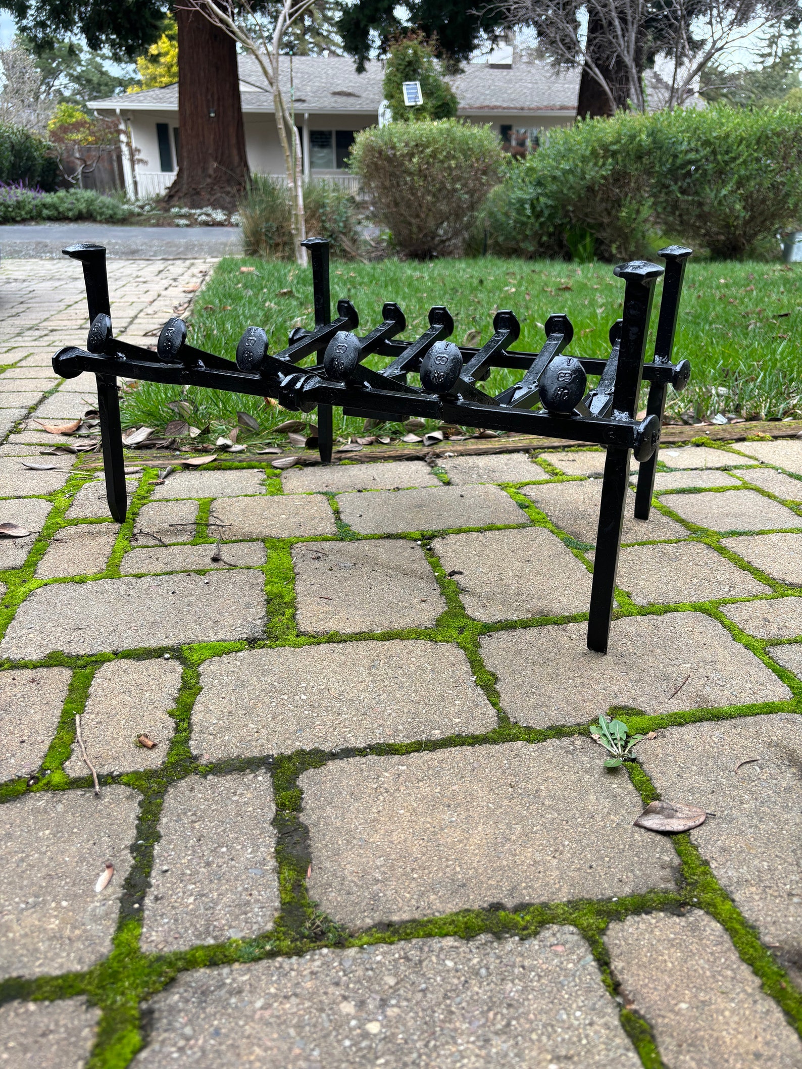 18-24 Stilts/tall Railroad Spike Fireplace Grate With Extended Spike ...
