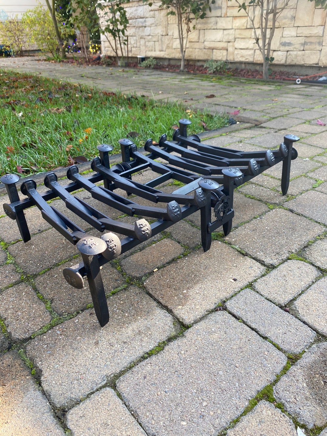 37-49 Custom Railroad Spike Fireplace Grate - Etsy