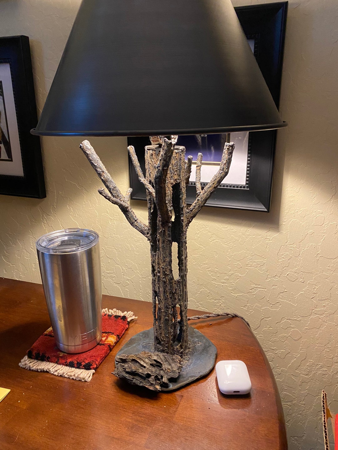 Knotty Broken Branch Table Lamp - Etsy