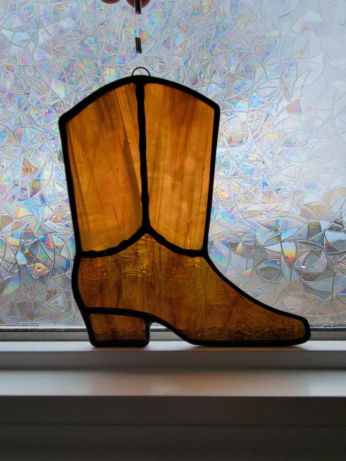 Stained Glass Cowboy Boot Cowgirl Boot Suncatcher - Etsy