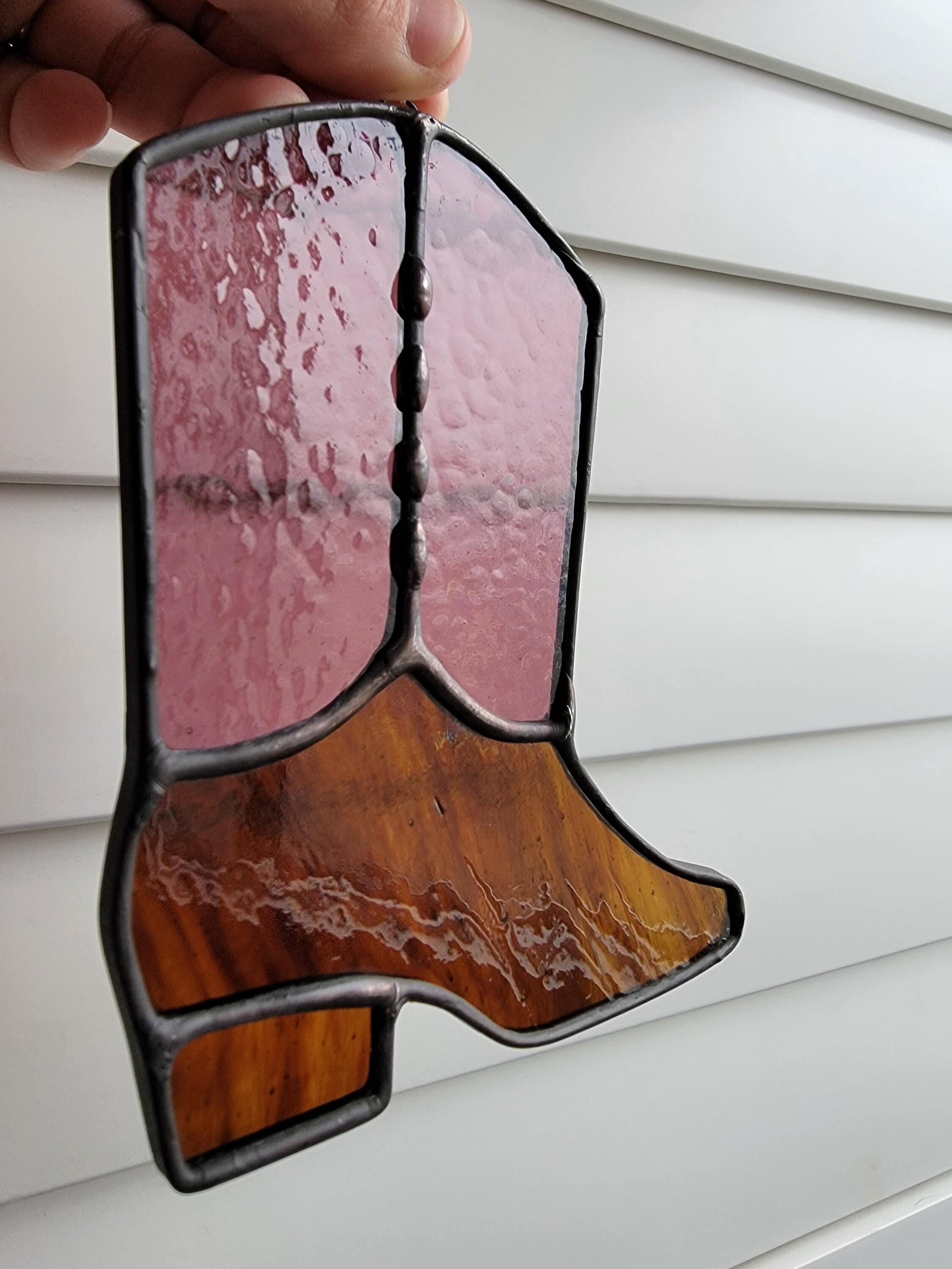 Stained Glass Cowboy Boot Cowgirl Boot Suncatcher - Etsy