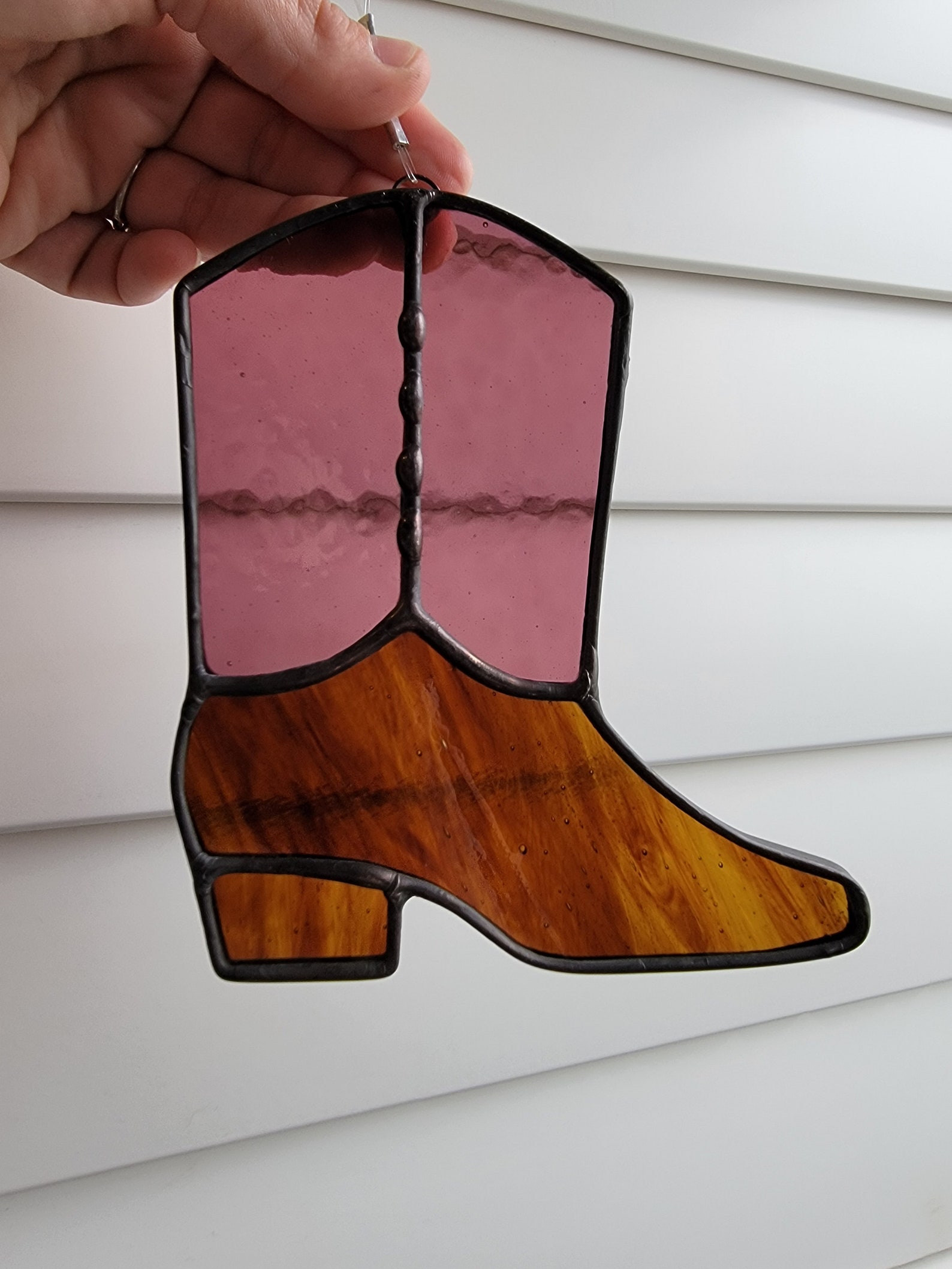 Stained Glass Cowboy Boot Cowgirl Boot Suncatcher - Etsy