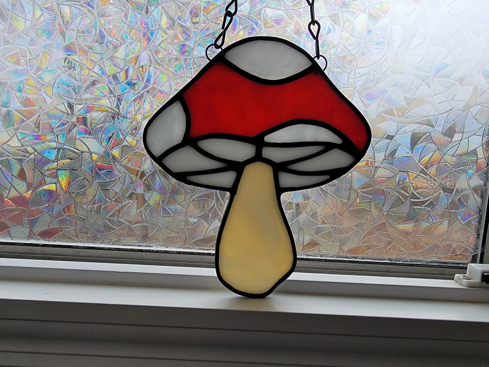 Mushroom Stained Glass Suncatcher, Forest Decor, Magic Mushroom, Window ...