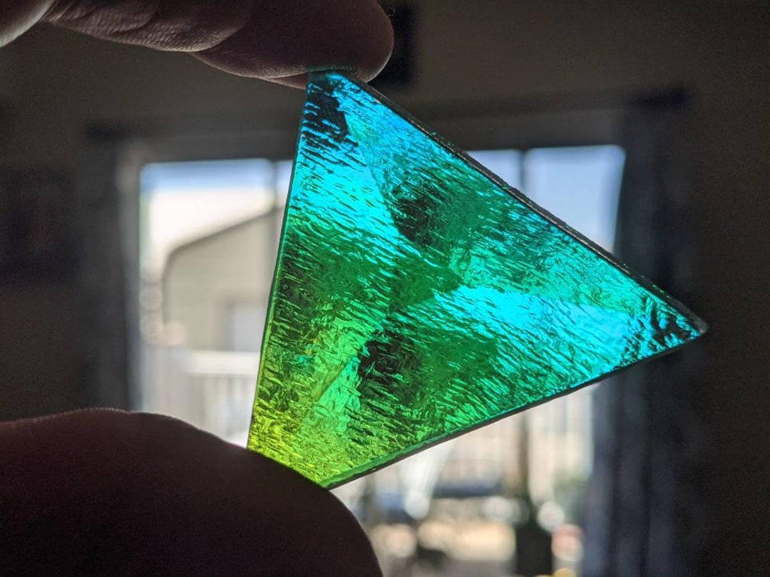 1 - 2 Inch Dichroic Triangle Bevels for Stained Glass / Rainbow ...