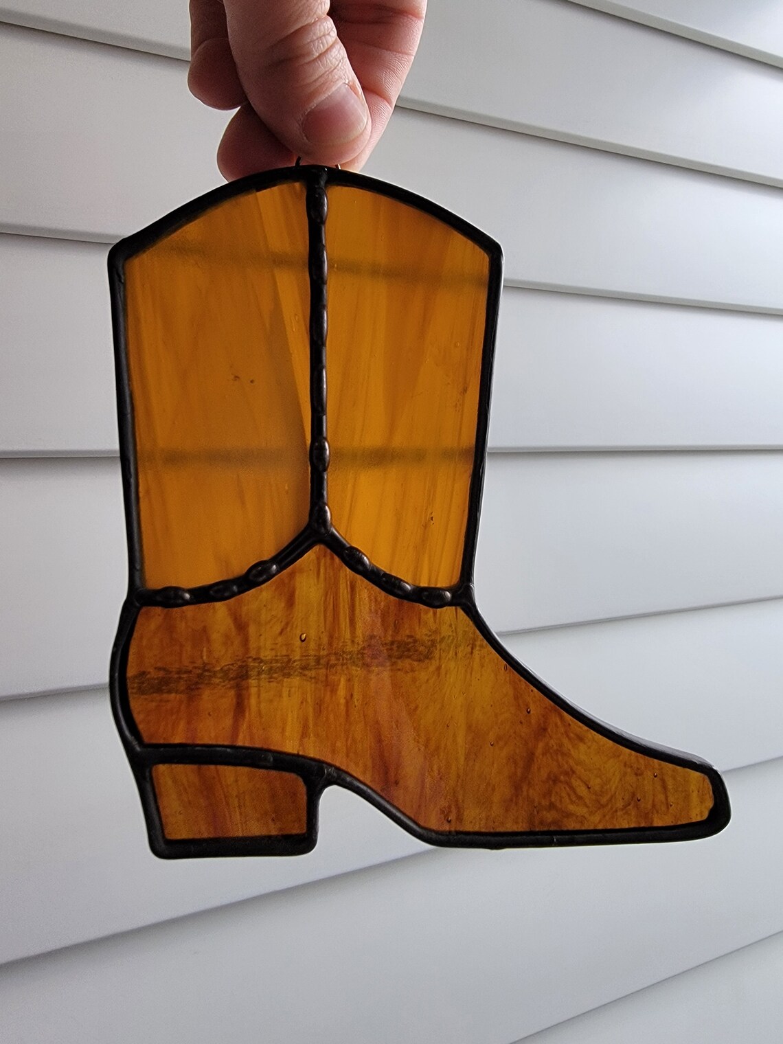 Stained Glass Cowboy Boot Cowgirl Boot Suncatcher - Etsy