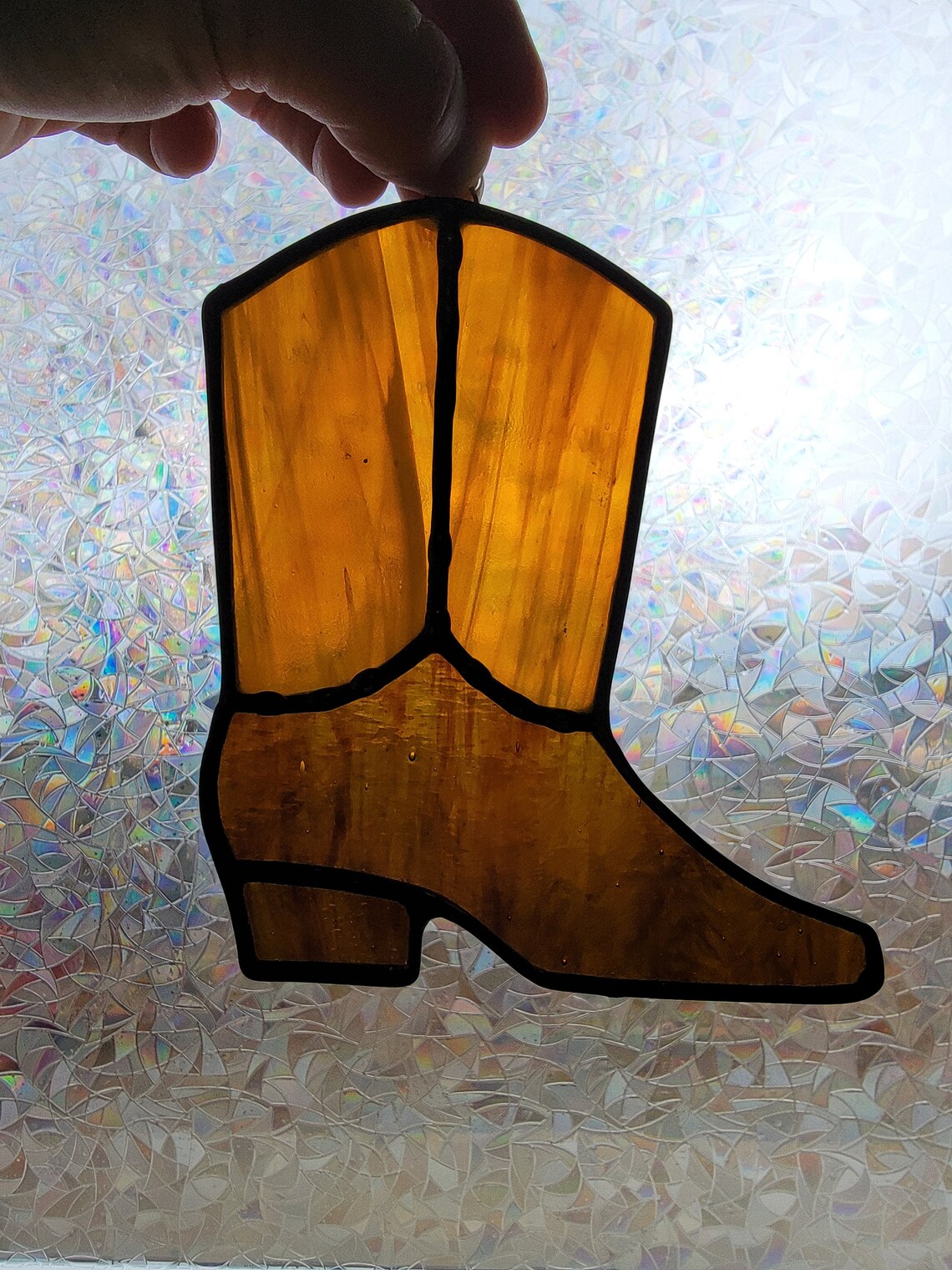 Stained Glass Cowboy Boot Cowgirl Boot Suncatcher - Etsy