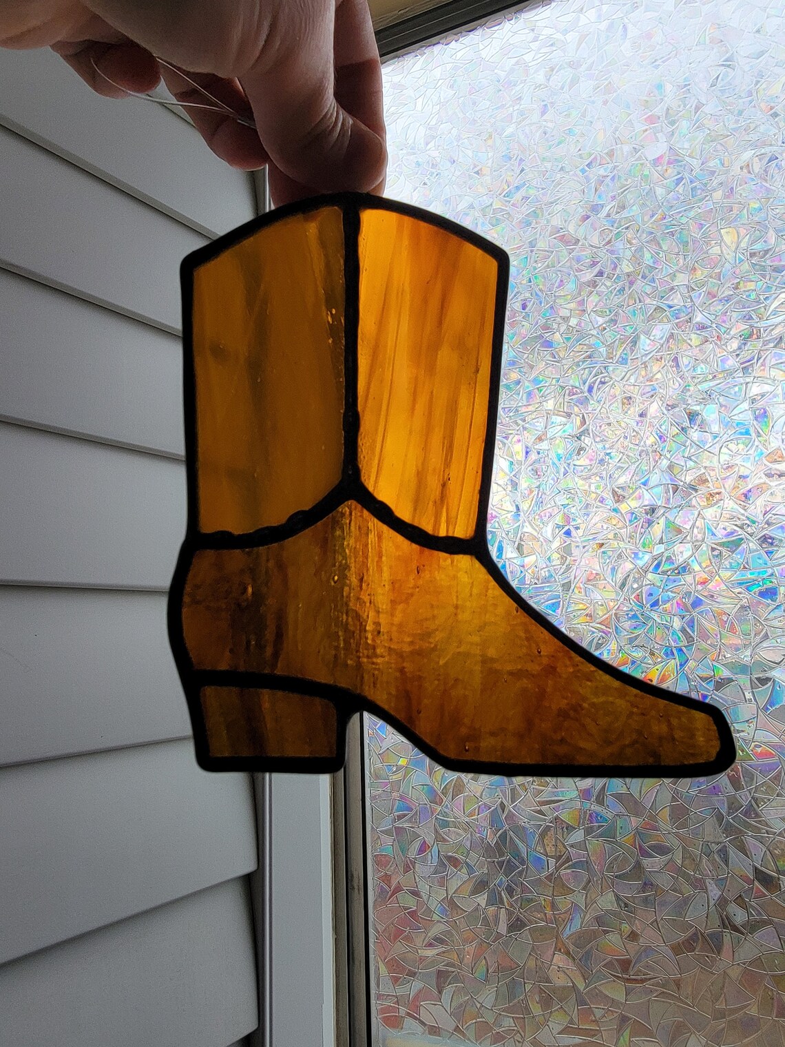 Stained Glass Cowboy Boot Cowgirl Boot Suncatcher - Etsy