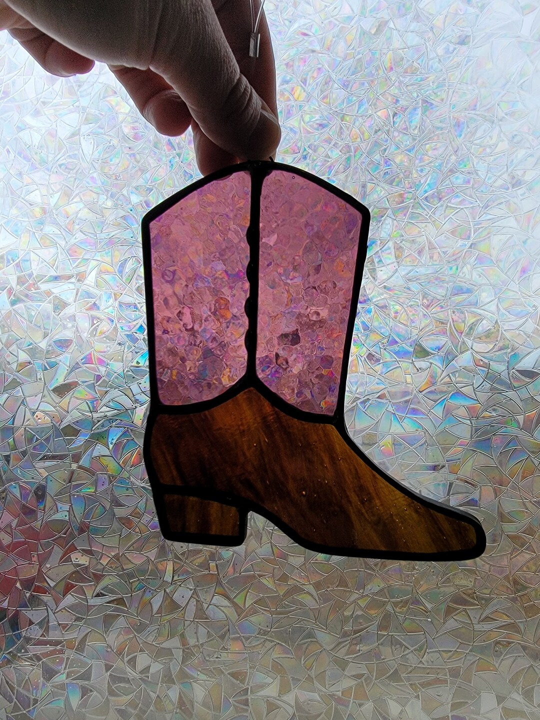 Stained Glass Cowboy Boot Cowgirl Boot Suncatcher - Etsy