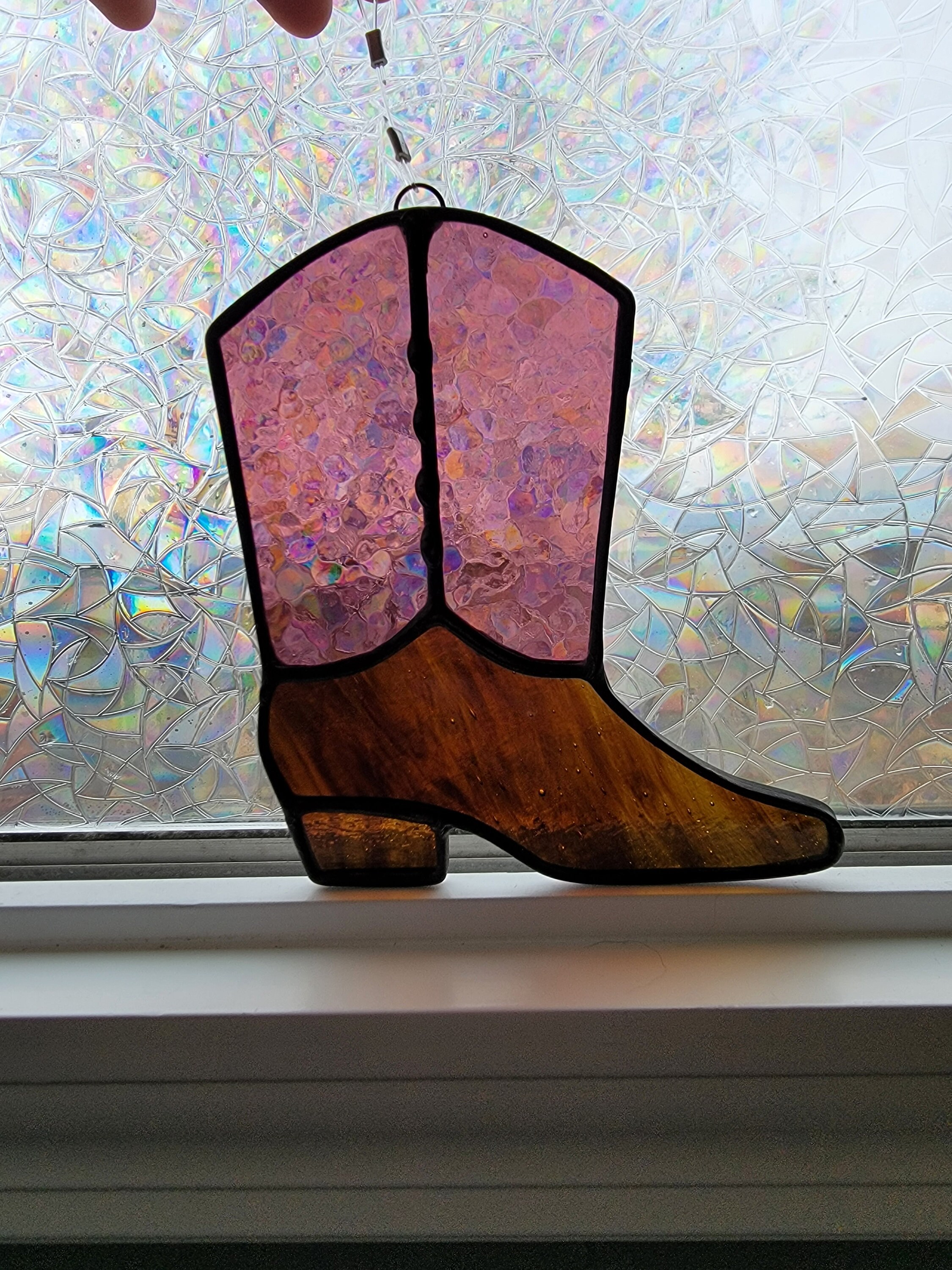 Stained Glass Cowboy Boot Cowgirl Boot Suncatcher - Etsy