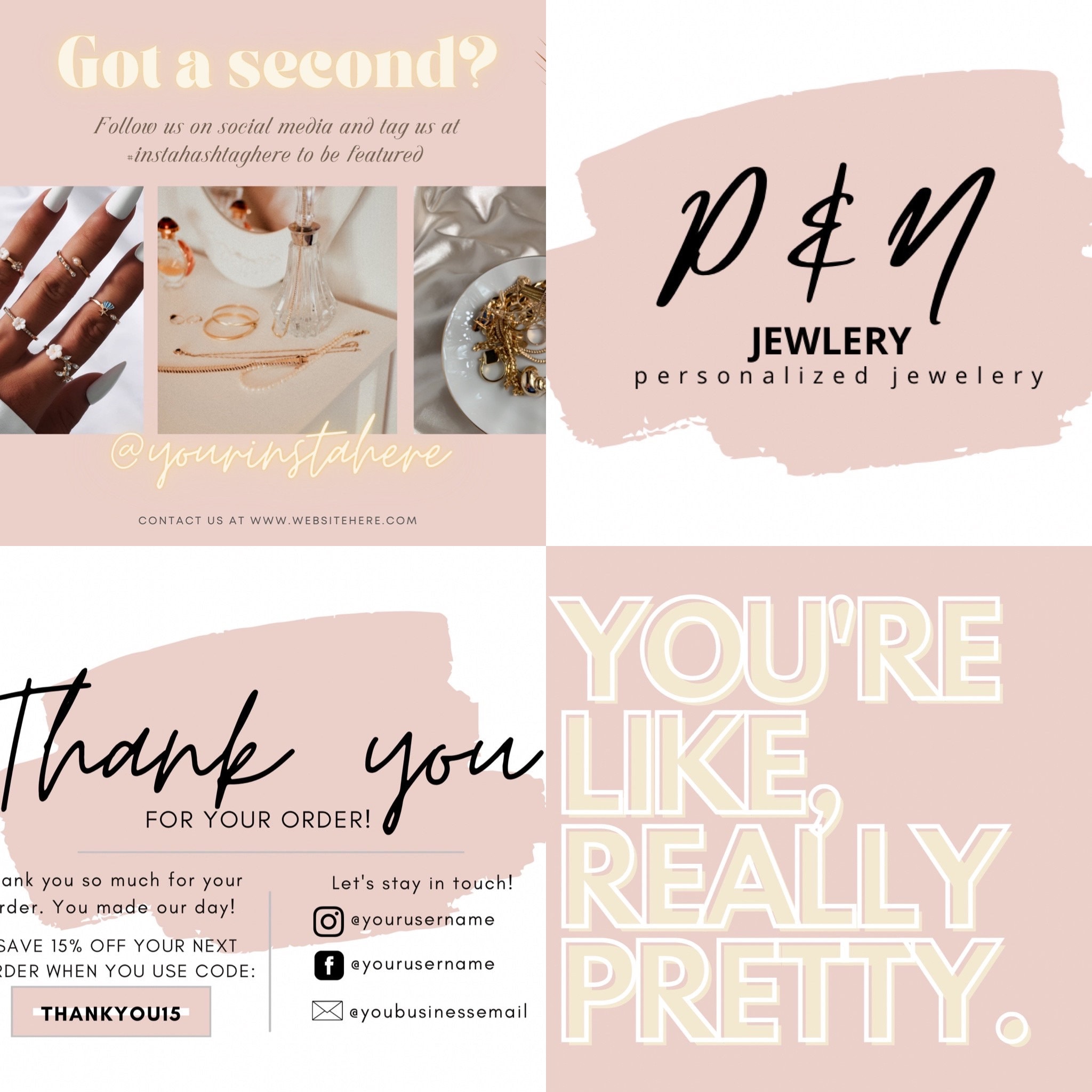 INSTANT DOWNLOAD | FOUR (4) Customizable & Printable Business Card ...