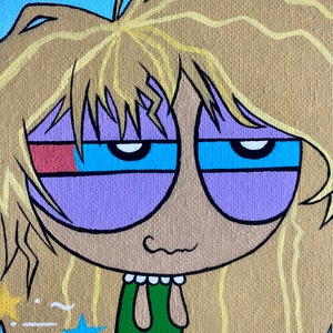 Sleepy/ Stoned Powerpuffgirl Acrylic Painting - Etsy