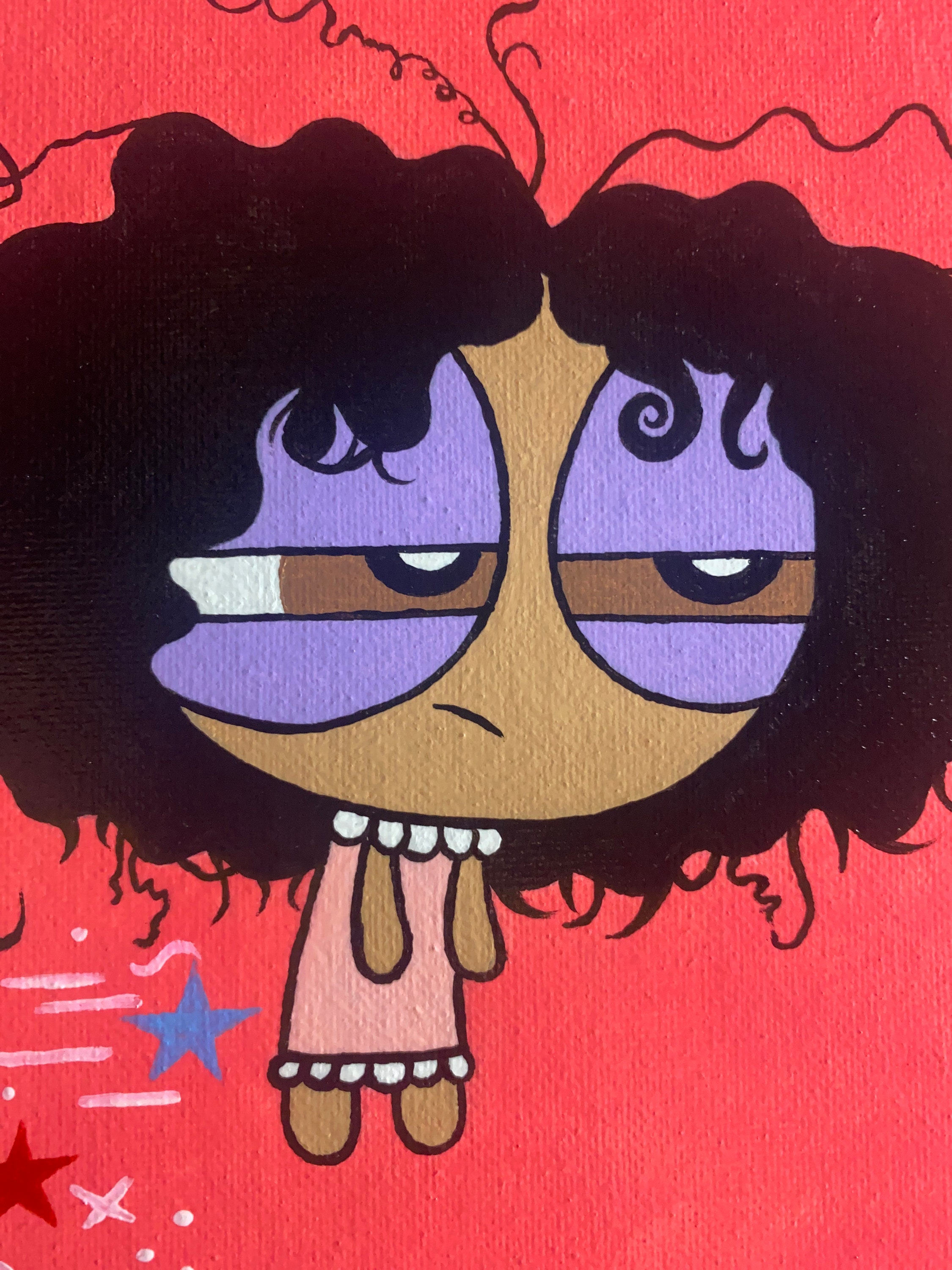 Sleepy Powerpuffgirl Acrylic Painting - Etsy