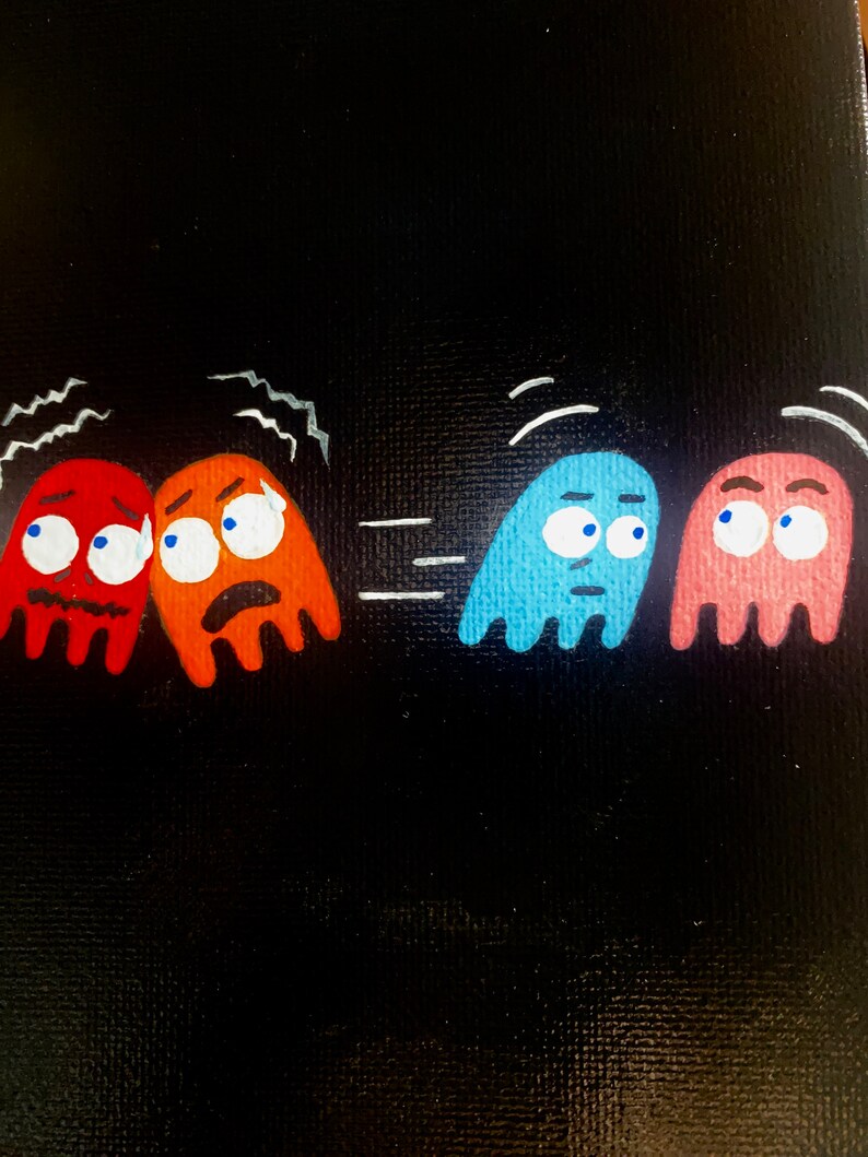 Monster Pac Man Acrylic Painting - Etsy