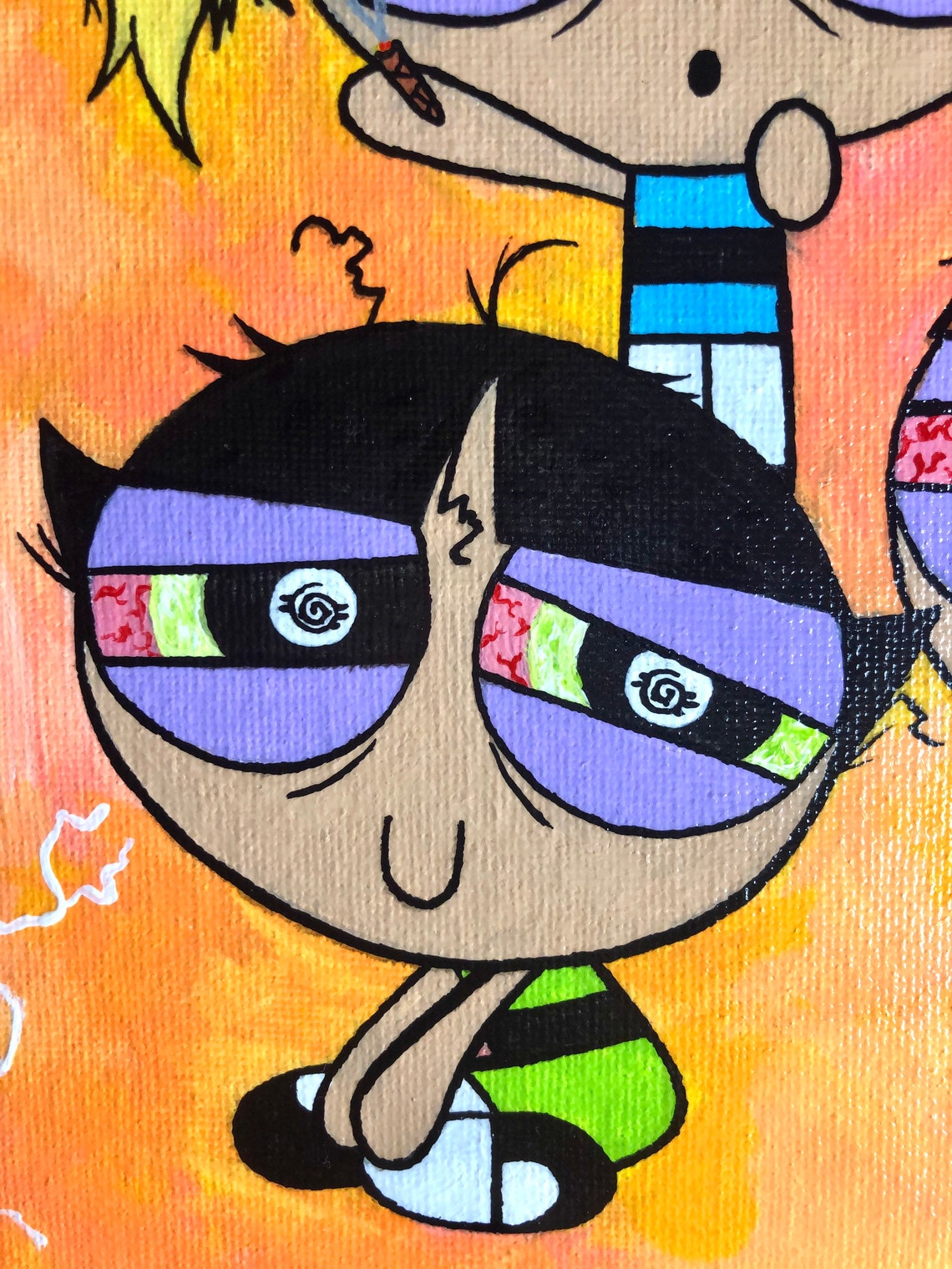 Super Stoned Powerpuffgirls Acrylic Painting - Etsy