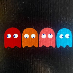 Pac-man and Ghosts Acrylic Painting - Etsy