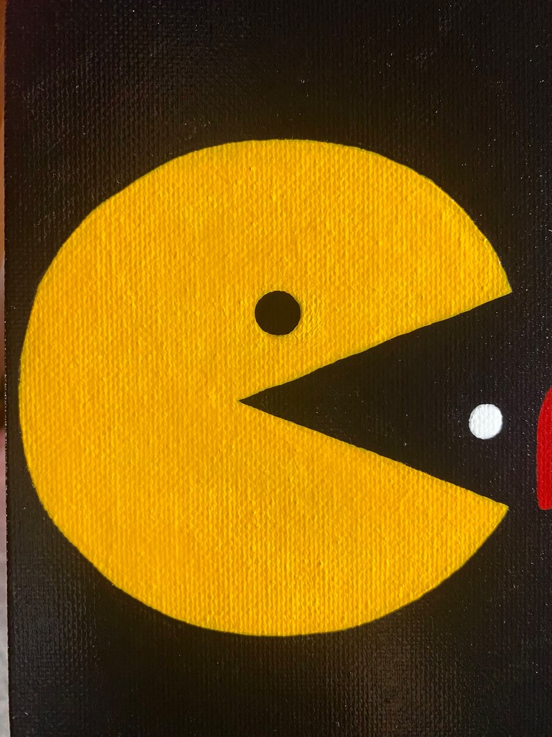 Pac-man and Ghosts Acrylic Painting - Etsy