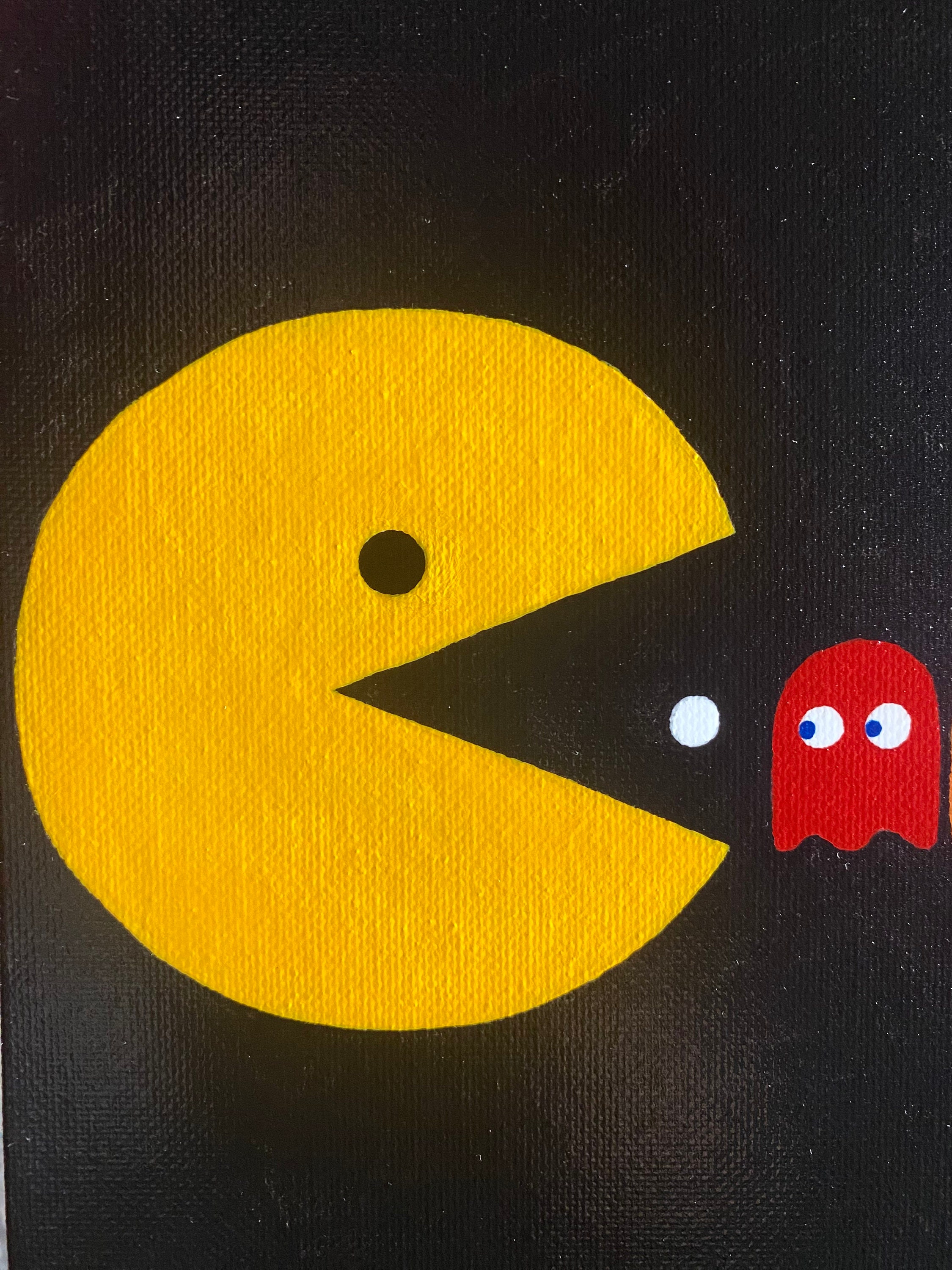 Pac-man and Ghosts Acrylic Painting - Etsy