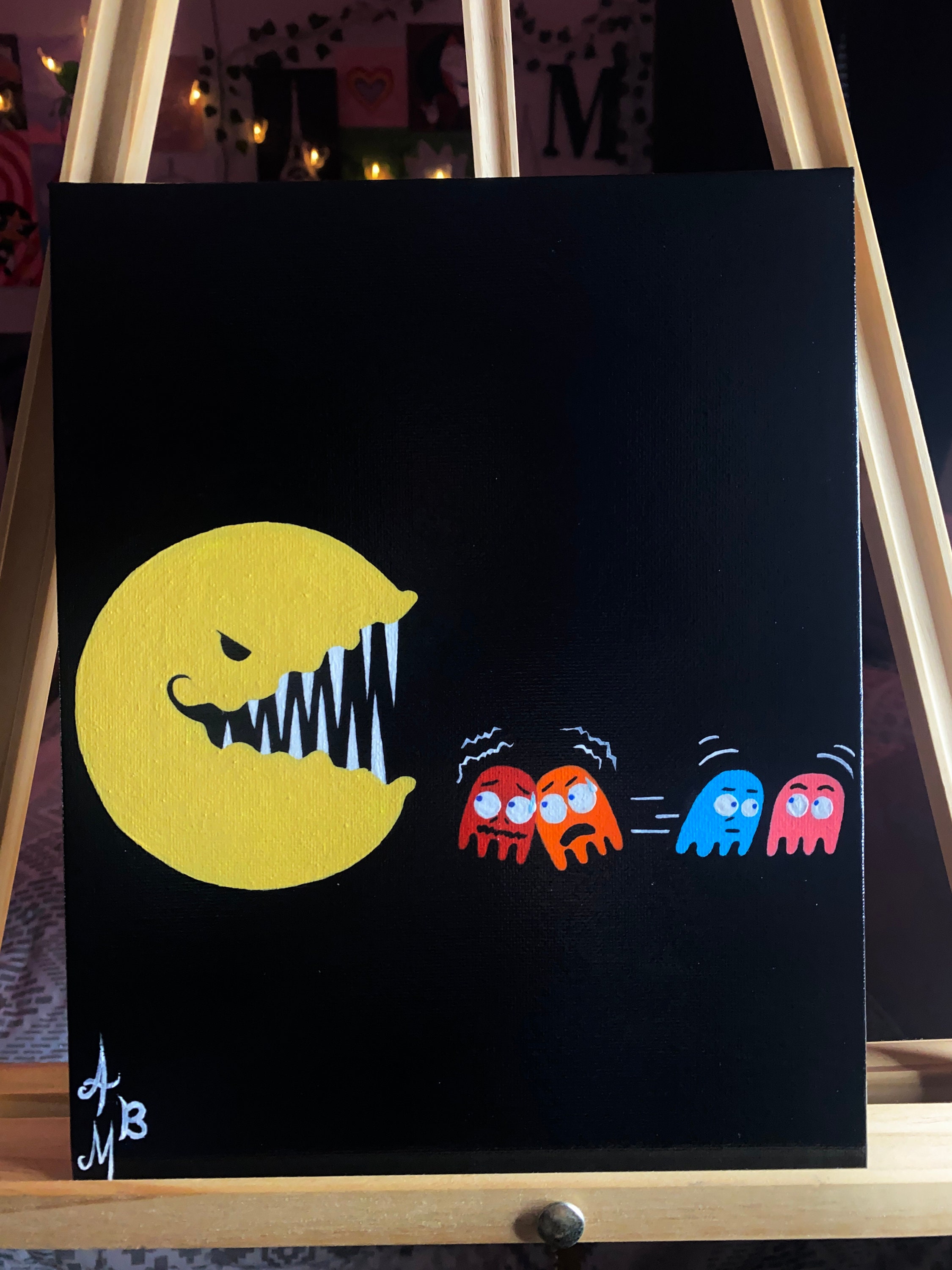 Monster Pac Man Acrylic Painting - Etsy