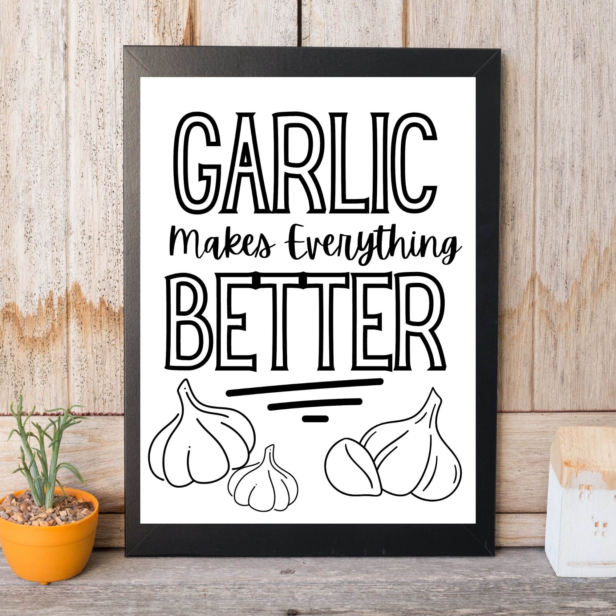 Air Bnb, VRBO, Rental Bathroom Sign, Kitchen Sign, Garlic Sign, Garlic ...