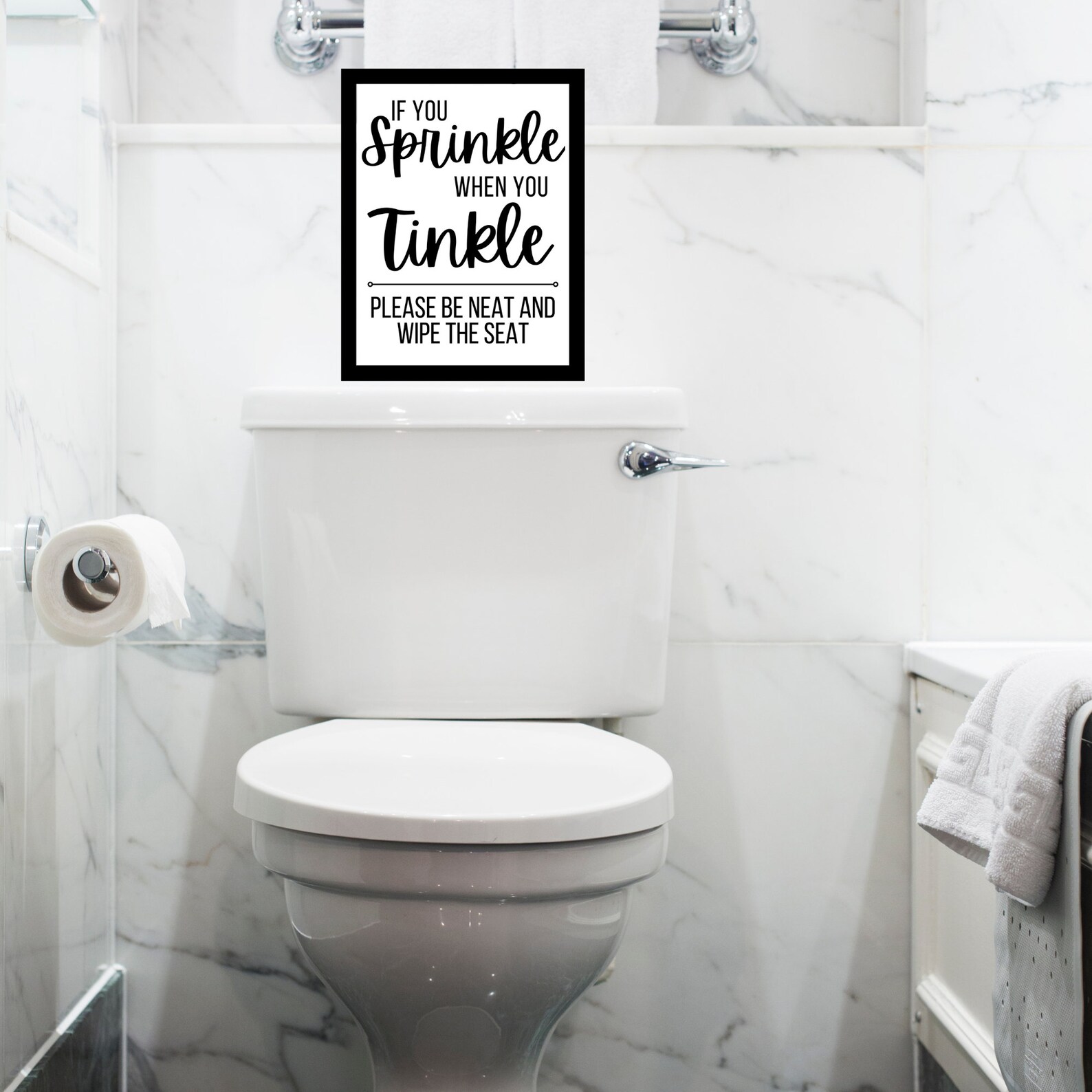 Sprinkle When You Tinkle Sign, Funny Air Bnb, VRBO, Rental Bathroom ...