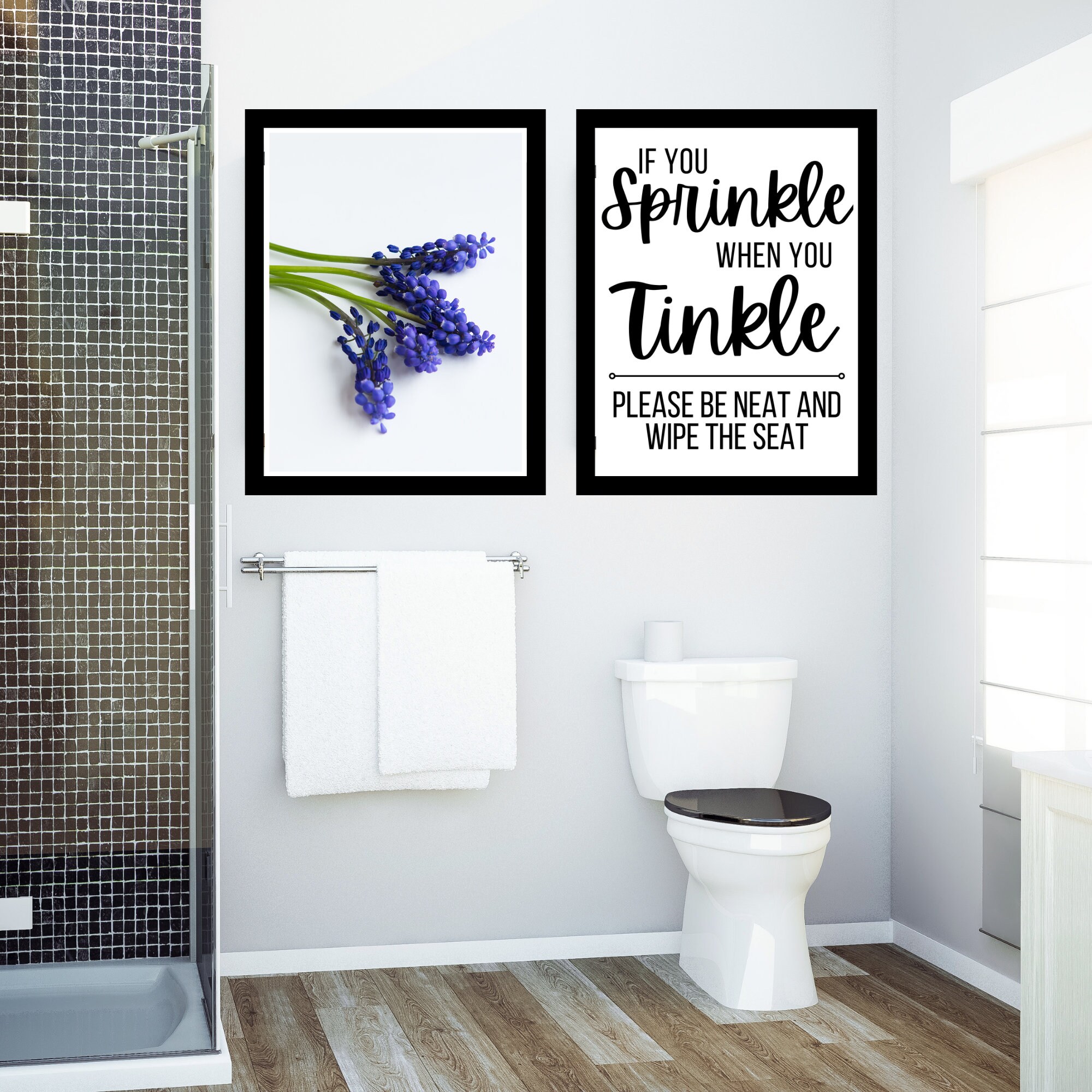 Sprinkle When You Tinkle Sign, Funny Air Bnb, VRBO, Rental Bathroom ...