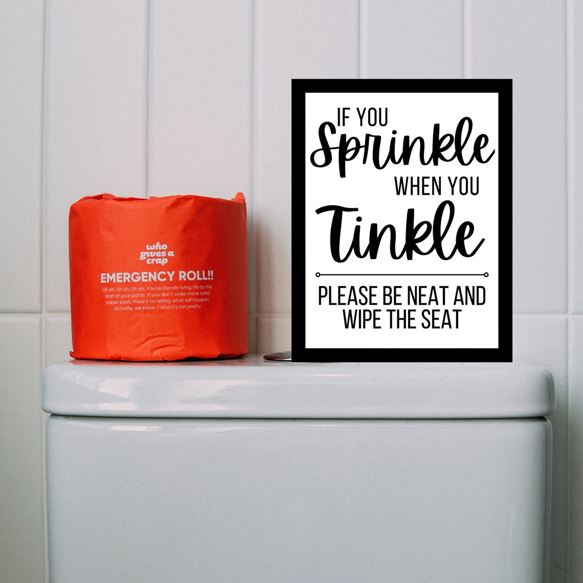Sprinkle When You Tinkle Sign, Funny Air Bnb, VRBO, Rental Bathroom ...