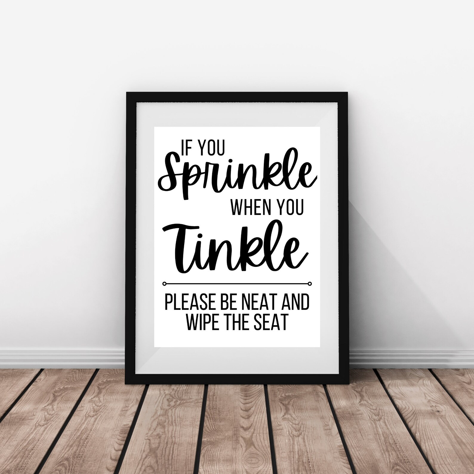 Sprinkle When You Tinkle Sign, Funny Air Bnb, VRBO, Rental Bathroom ...