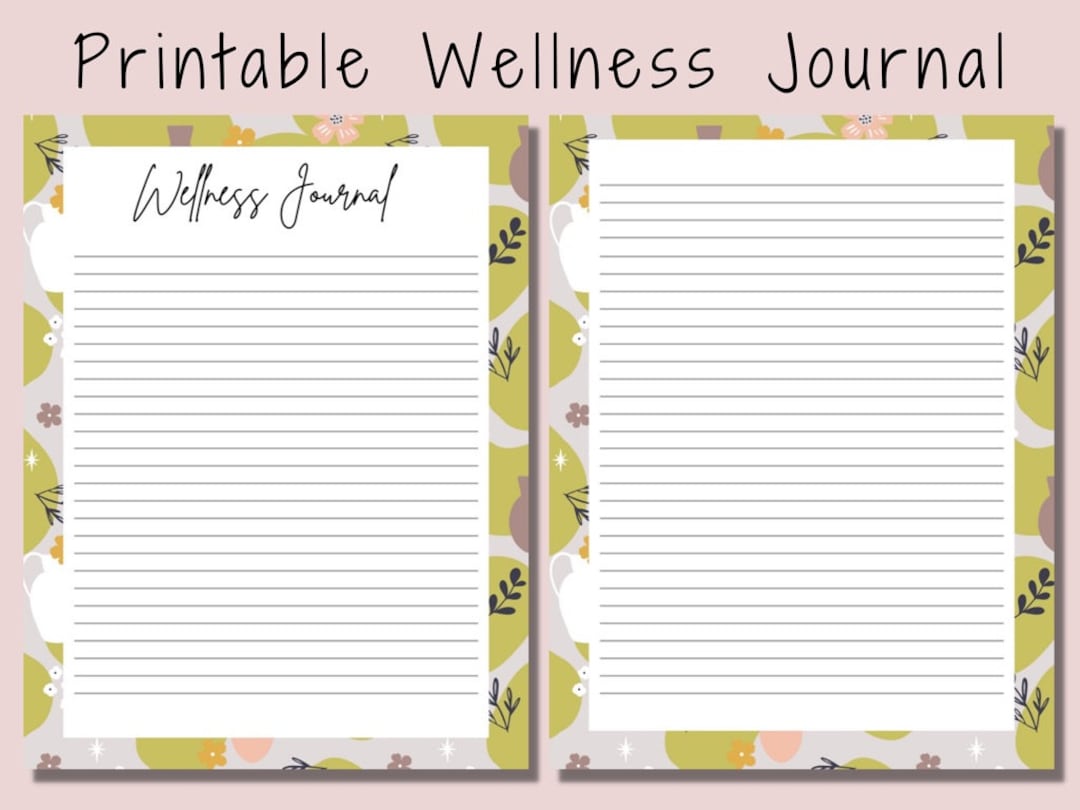 Wellness Journal, Printable Wellness Journal, Wellness Journal ...