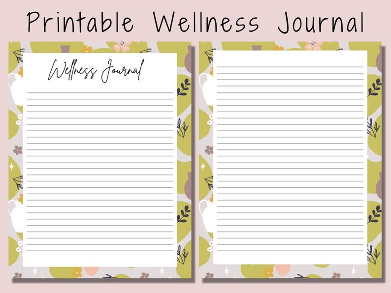 Wellness Journal, Printable Wellness Journal, Wellness Journal ...