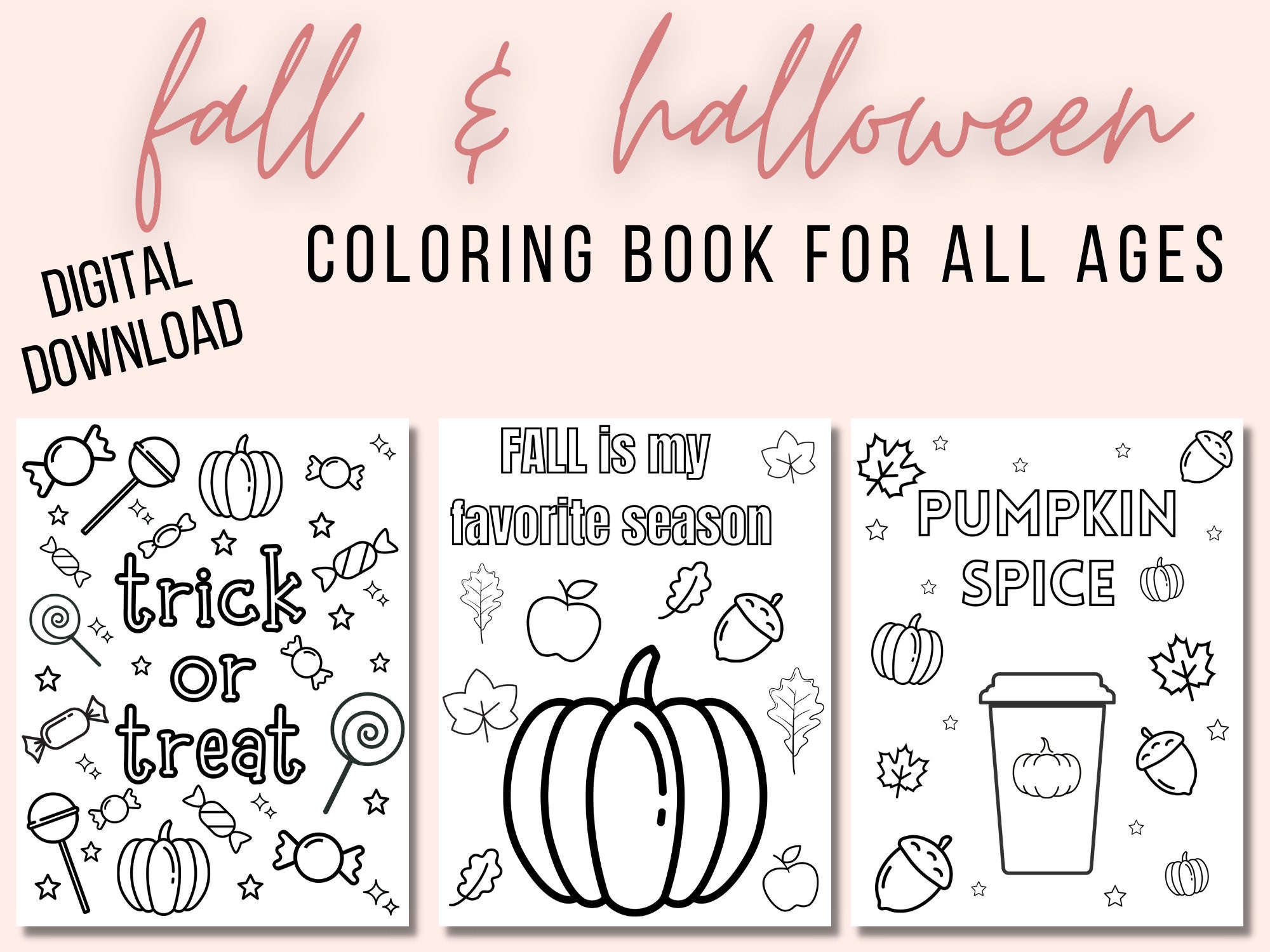 Fall Coloring Pages, Halloween Coloring Pages, Adult Coloring Pages ...