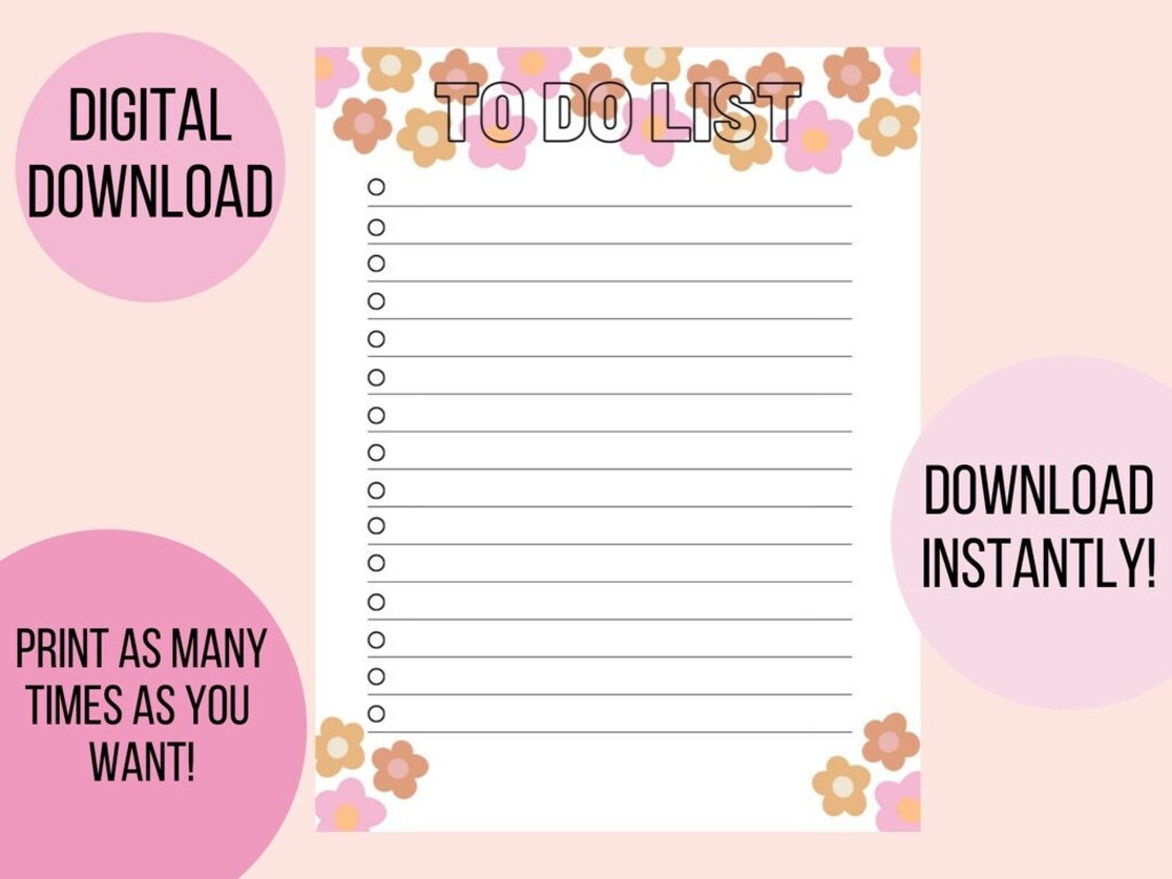 To Do Worksheets, to Do List Printable, Task List, Todo List Printable ...