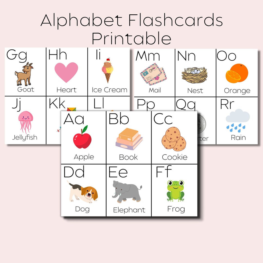 Alphabet Flashcards Printable ABC Flashcards Printable - Etsy