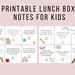 Kindergarten Lunch Box Notes, Printable Lunch Box Notes, Lunch Box ...