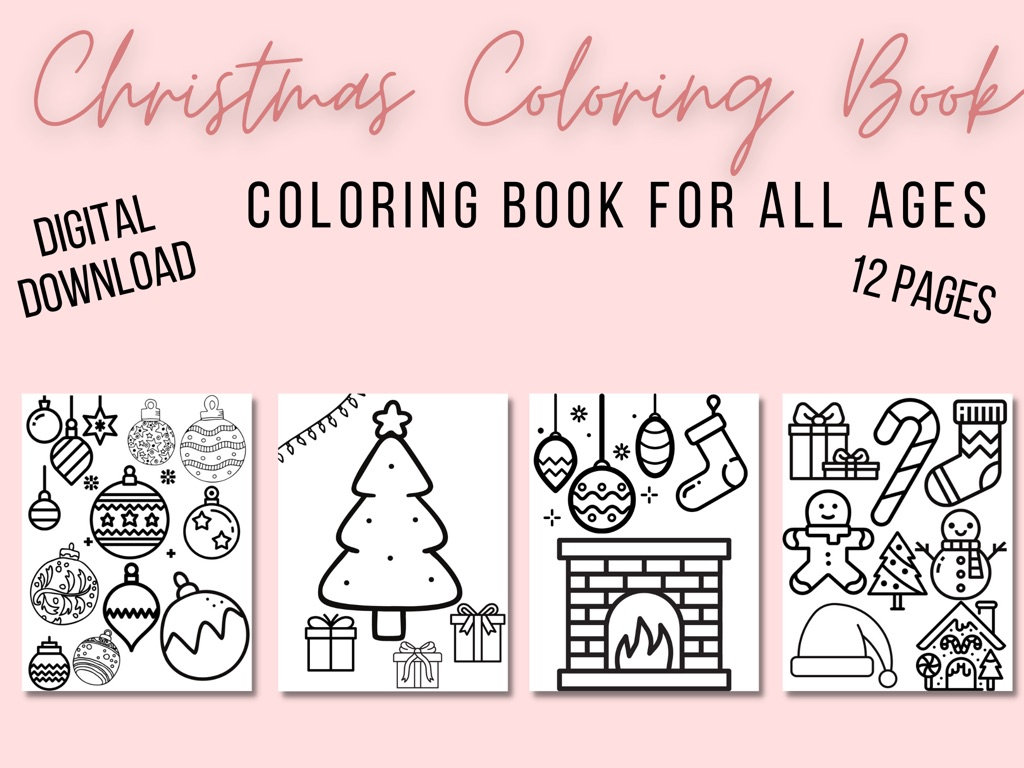 Christmas Coloring Book Christmas Coloring Pages Worksheets - Etsy