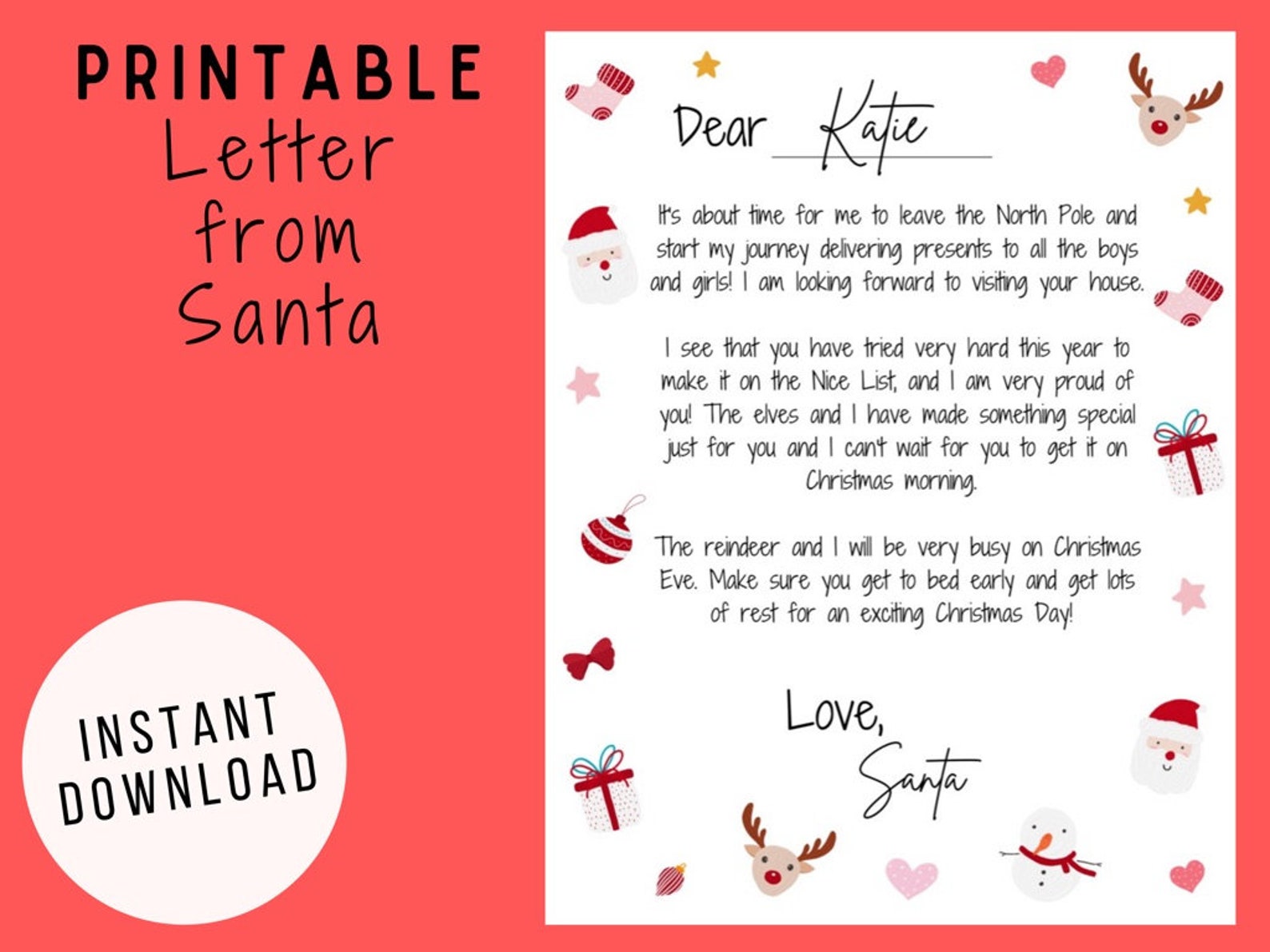Santa Letter Santa Claus Letter Santa Letter Printable Letter From
