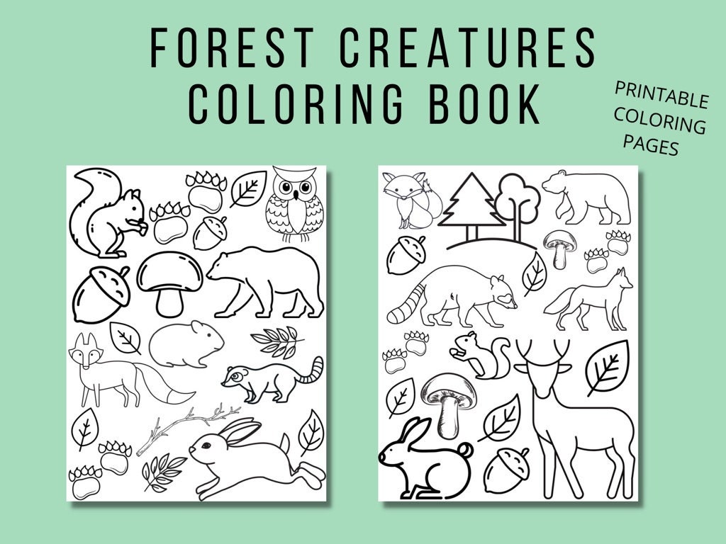 Printable Coloring Page Forest Creatures, Coloring Pages for Kids ...