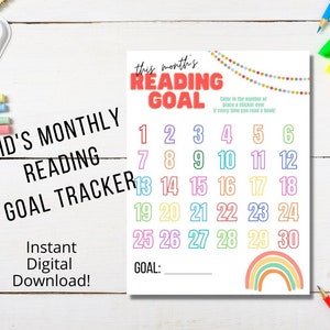 Reading Reward Chart Kids Reading Log Reading Goal Tracker - Etsy