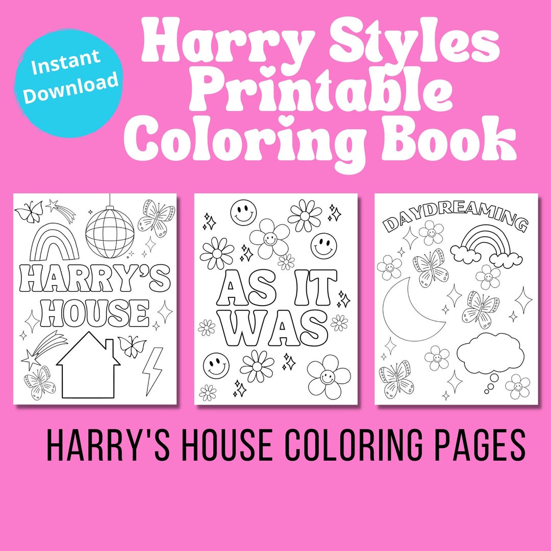 Harry Styles Printable Coloring Book Harry's House - Etsy