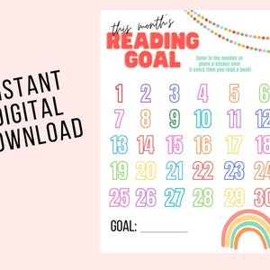 Reading Reward Chart Kids Reading Log Reading Goal Tracker - Etsy