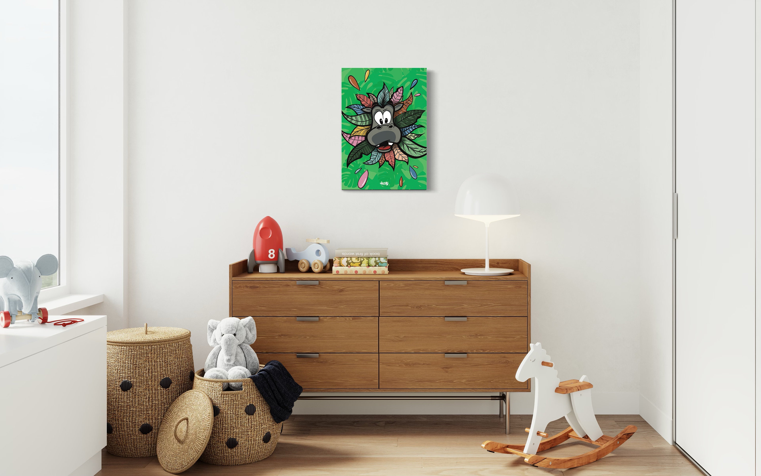 Cartoon Hippopotamus Poster Children's Nature, Children's Wall ...