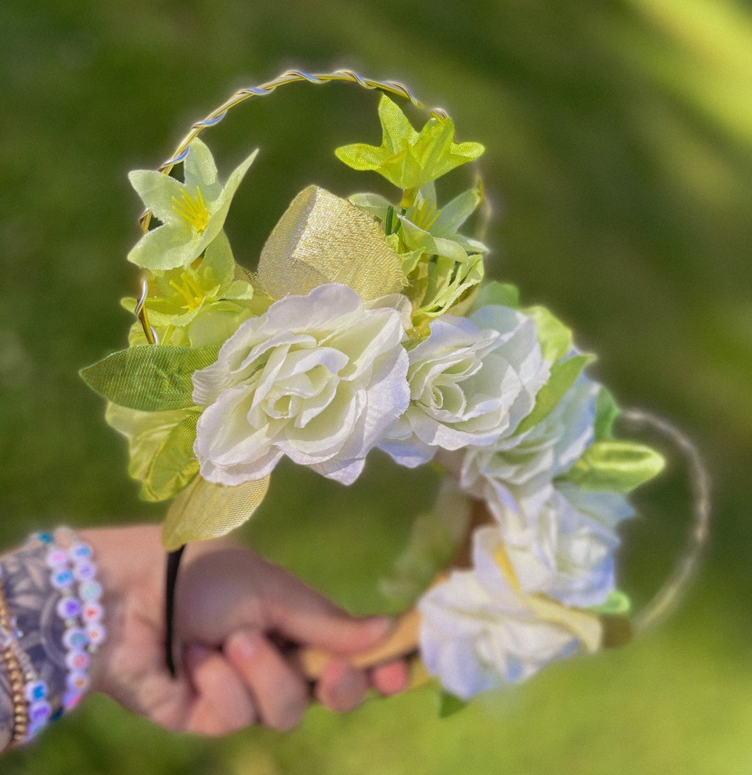 Frog Prince Ears: Floral Mouse Headband With Twisted Wire - Etsy